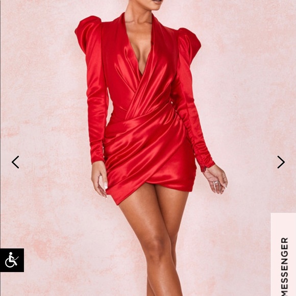 House of CB | Dresses | House Of Cb Red Satin Mini Dress | Poshmark